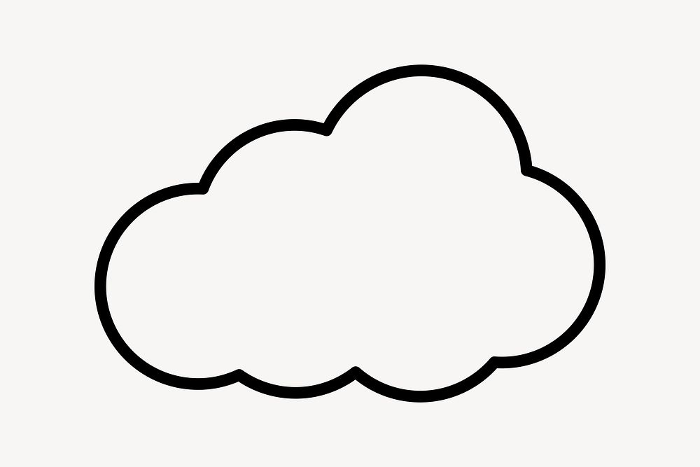 Simple cloud outline illustration. | Free Vector - rawpixel