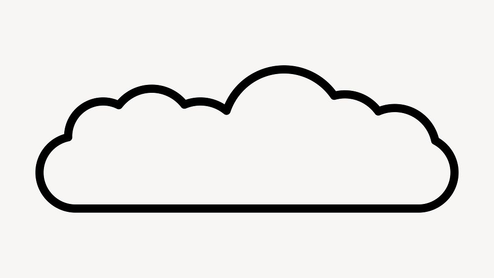 Minimalist cloud outline illustration. | Free Vector - rawpixel
