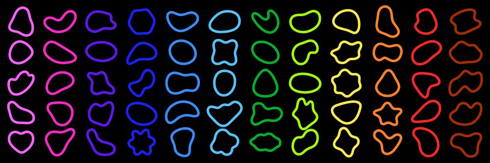 Colorful abstract shapes neon outlines. | Premium Vector - rawpixel