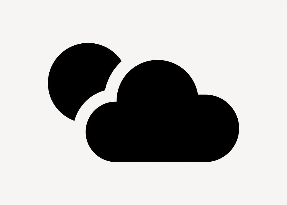 Minimalist cloud and sun, UI | Free Vector - rawpixel