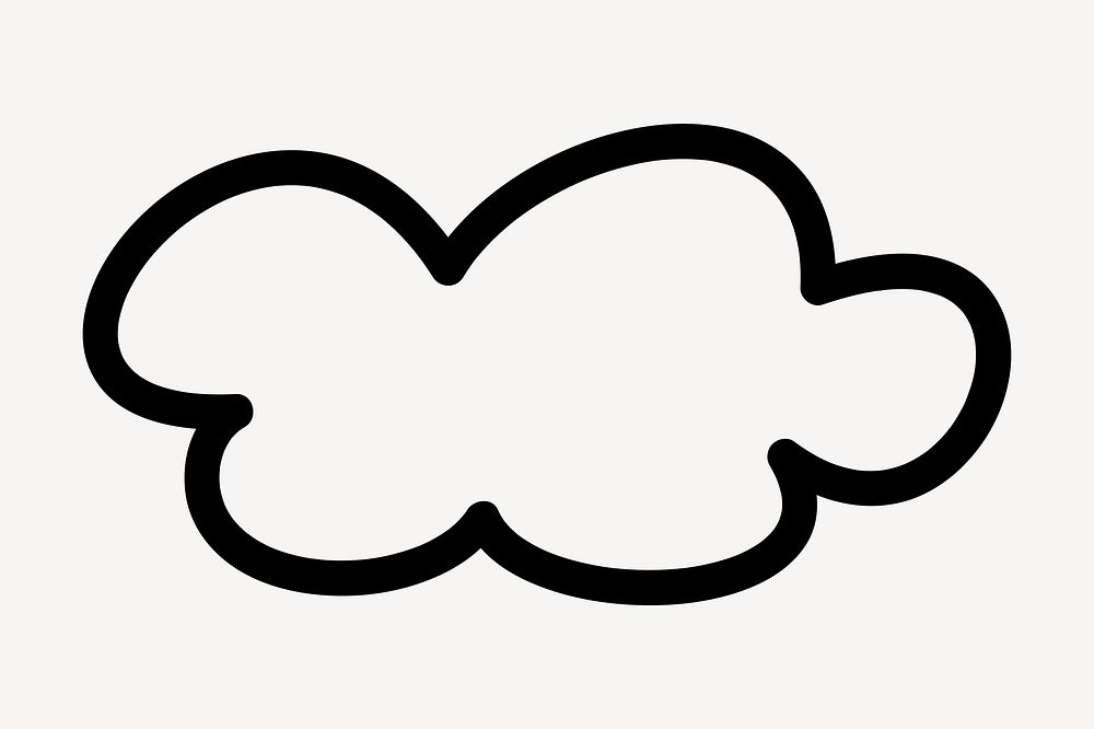 Simple cloud outline illustration. vector | Free Vector - rawpixel