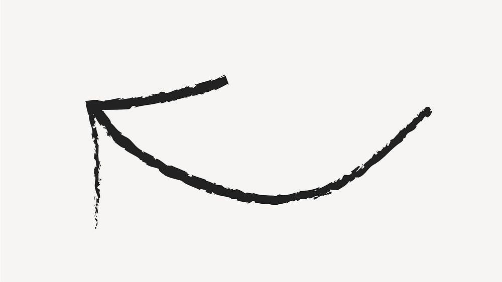 Hand-drawn black curved arrow element | Free Photo Illustration - rawpixel