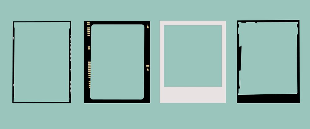 Four photo frames teal background | Premium Vector - rawpixel