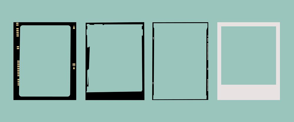 Illustration four photo frames teal | Premium Vector - rawpixel
