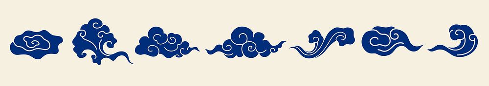 Blue cloud motifs various swirling | Premium Vector - rawpixel