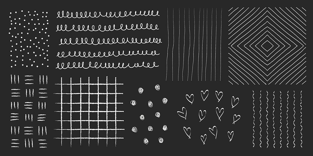 Chalk patterns blackboard: dots, lines, | Premium Vector - rawpixel