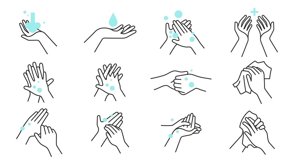 Illustration handwashing steps. Hands soap, | Premium Vector - rawpixel