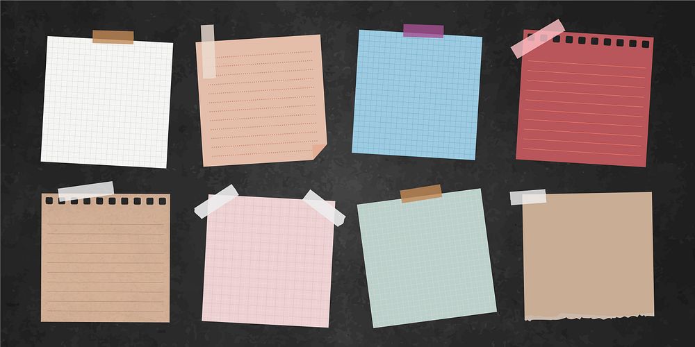 Colorful sticky notes dark background. | Premium Vector - rawpixel