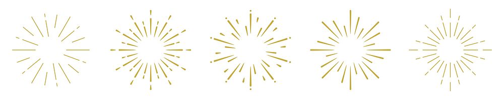 Five golden starburst designs row. | Premium Vector - rawpixel
