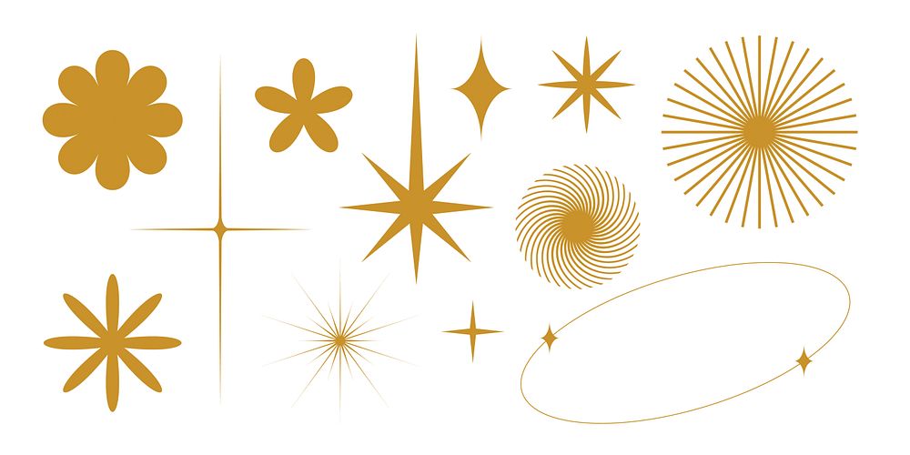 Gold starburst shapes, starburst patterns, | Premium Vector - rawpixel