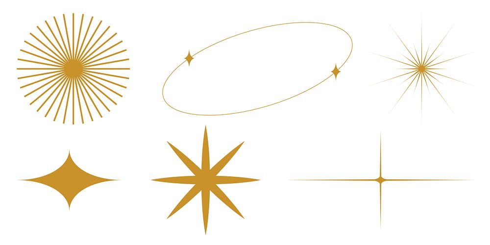 Gold starburst shapes, starburst designs, | Premium Vector - rawpixel