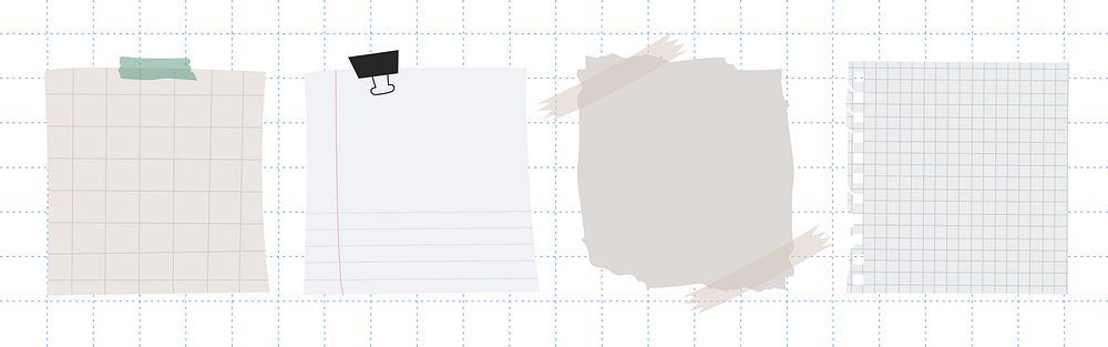 Set four paper notes: grid | Premium Vector - rawpixel