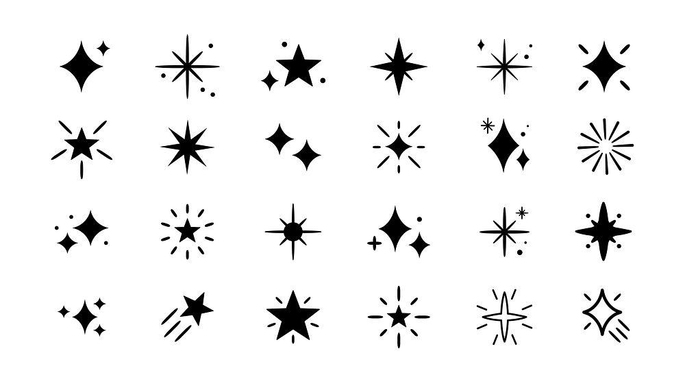Set 24 black star icons | Premium Vector - rawpixel