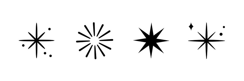 Set four black starburst icons | Premium Vector - rawpixel