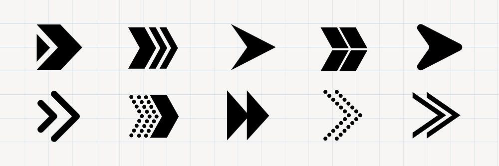 Set black arrow icons various | Premium Vector - rawpixel