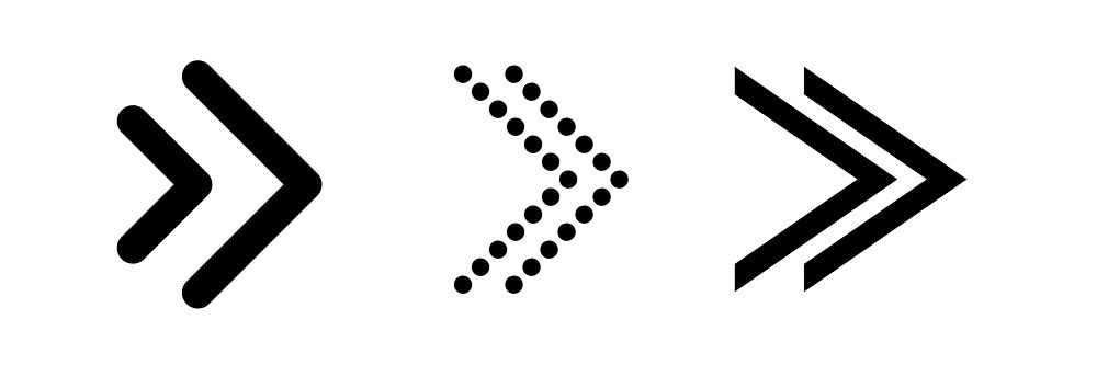 Three arrow icons: solid arrow, | Premium Vector - rawpixel