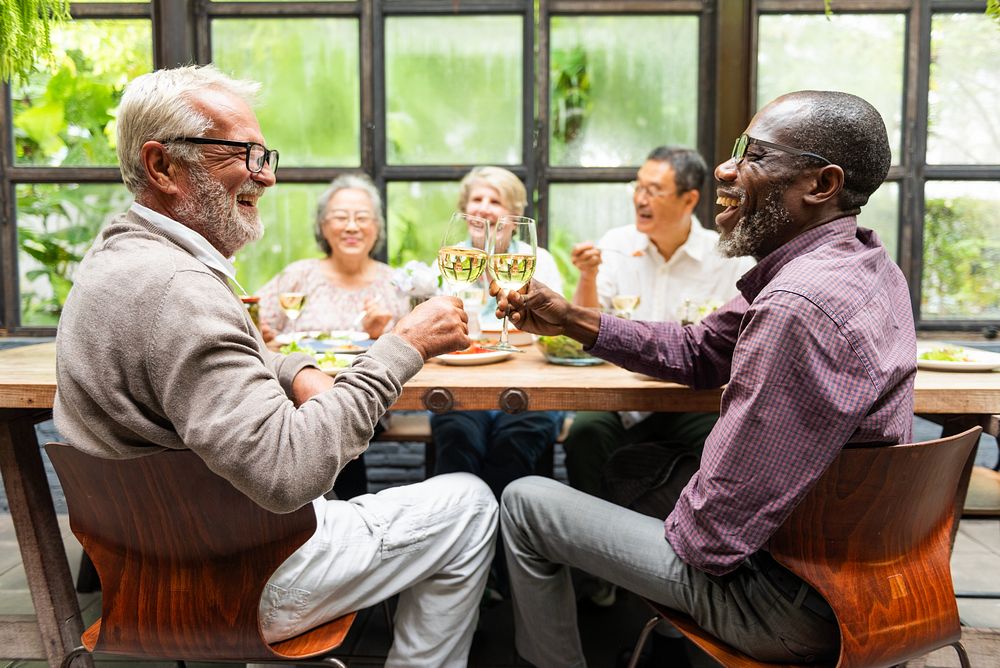 Group diverse seniors enjoying meal | Free Photo - rawpixel