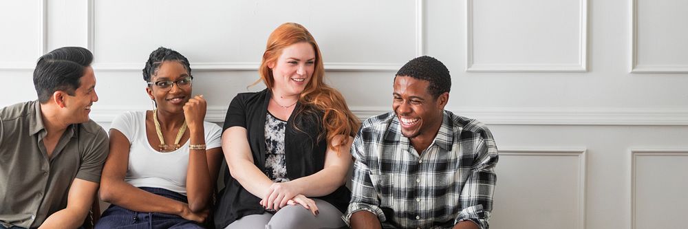 Group four people sitting and | Free Photo - rawpixel
