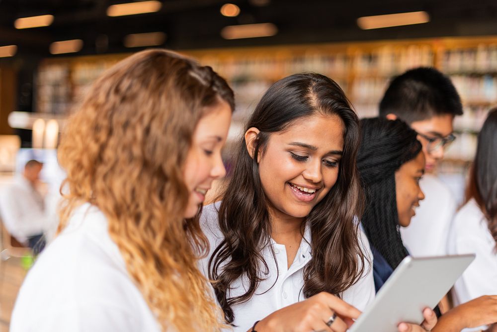 Group diverse young adults library, | Premium Photo - rawpixel
