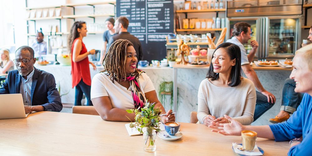 Diverse group cafe, chatting and | Free Photo - rawpixel