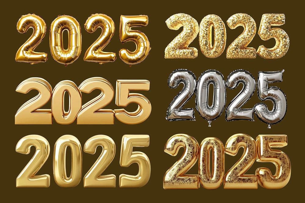 New Year 2025, element collection | Free Photo - rawpixel