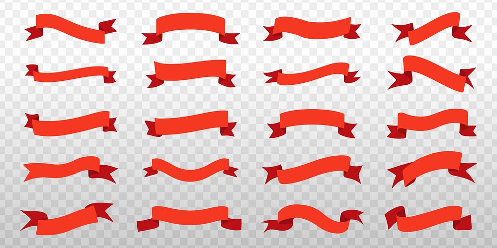 Red ribbon banner collection, vector | Premium Vector - rawpixel