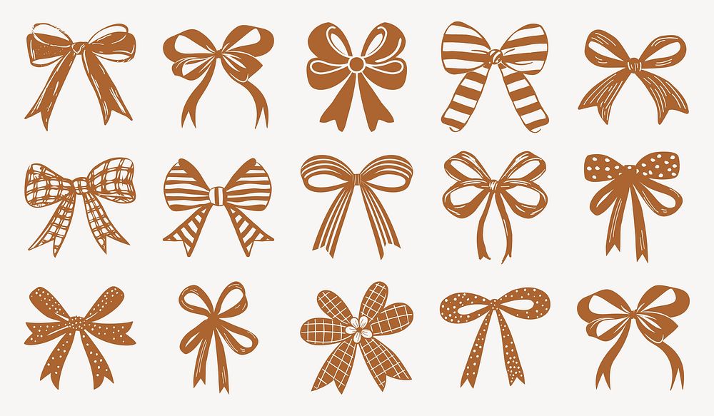 Vintage decorative bow illustrations, vector | Premium Photo - rawpixel