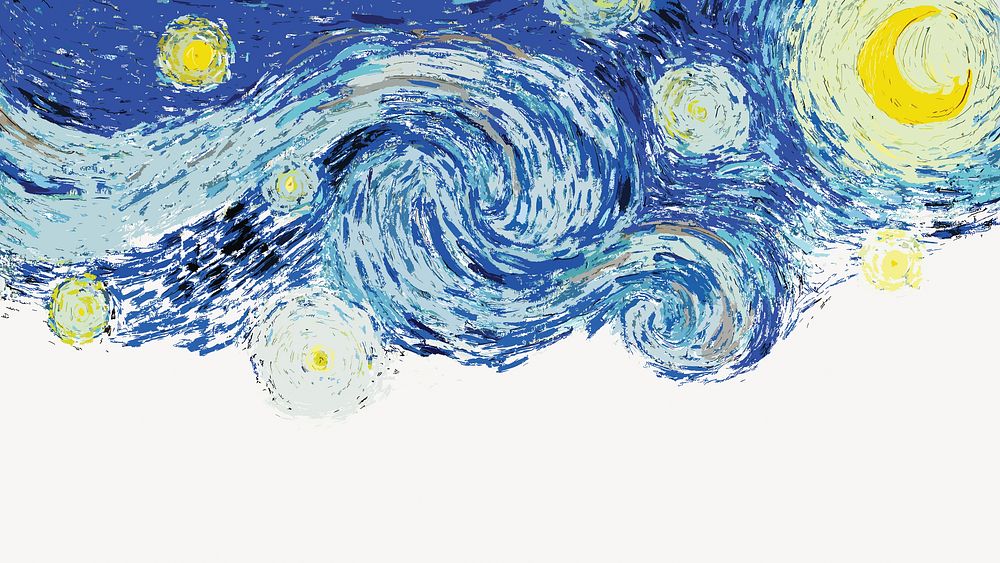 Starry Night border sticker, Van | Premium Vector - rawpixel