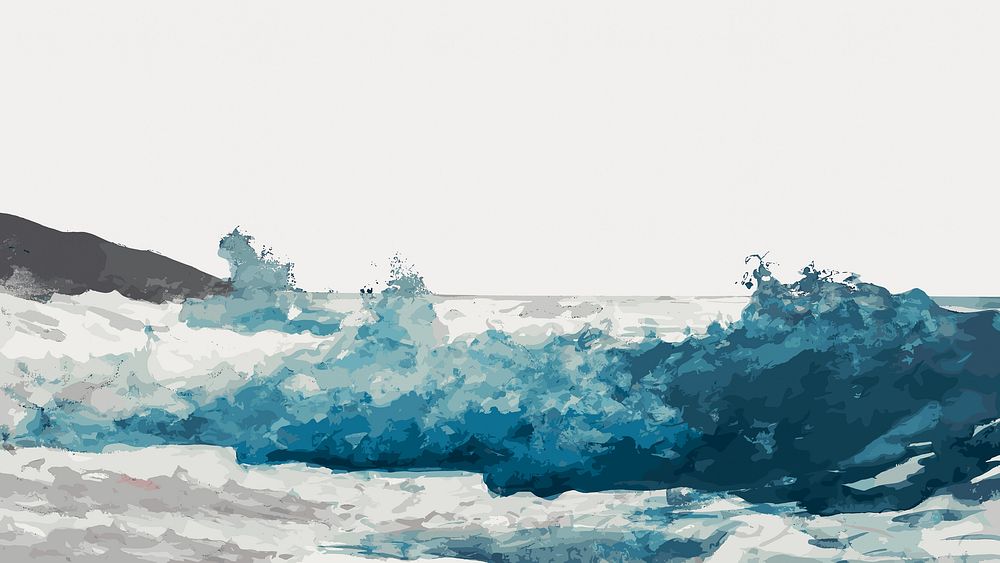 Winslow Homer's Prout’s Neck Breakers | Free Vector - rawpixel