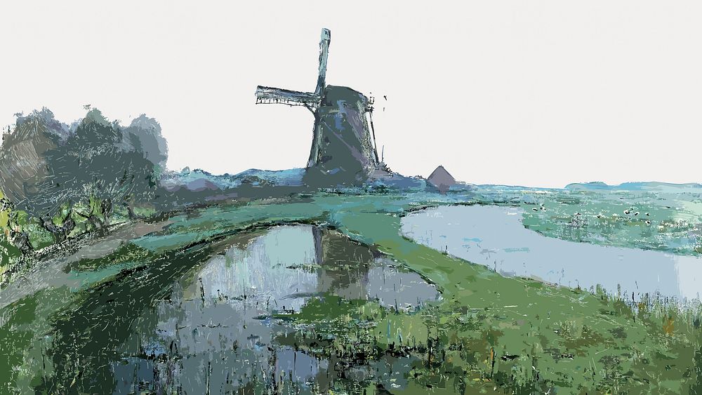 Mondrian’s River Gein Moonlight border | Free Vector - rawpixel