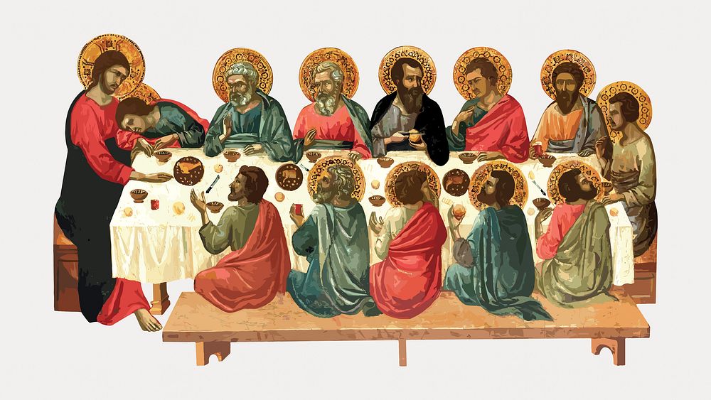 Last Supper, ancient illustration Ugolino | Free Vector - rawpixel