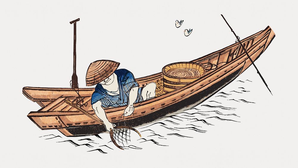 Vintage fisherman, vector element. Remixed | Free Vector - rawpixel