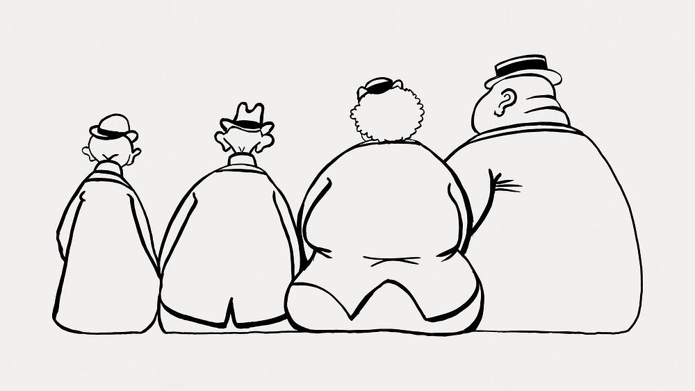 People cartoon rear view, isolated | Free Vector - rawpixel