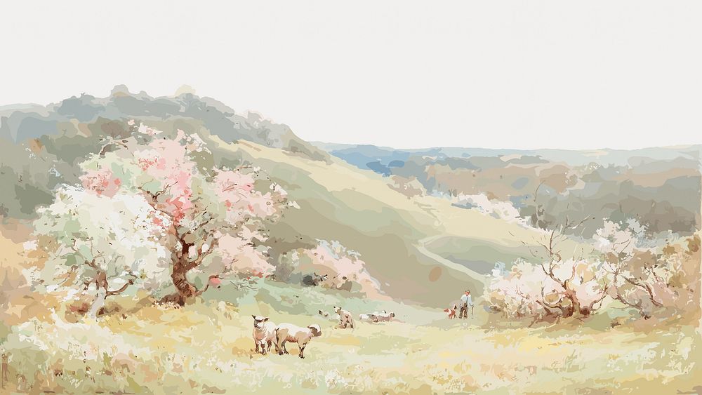 Spring nature watercolor border Joseph | Free Vector - rawpixel