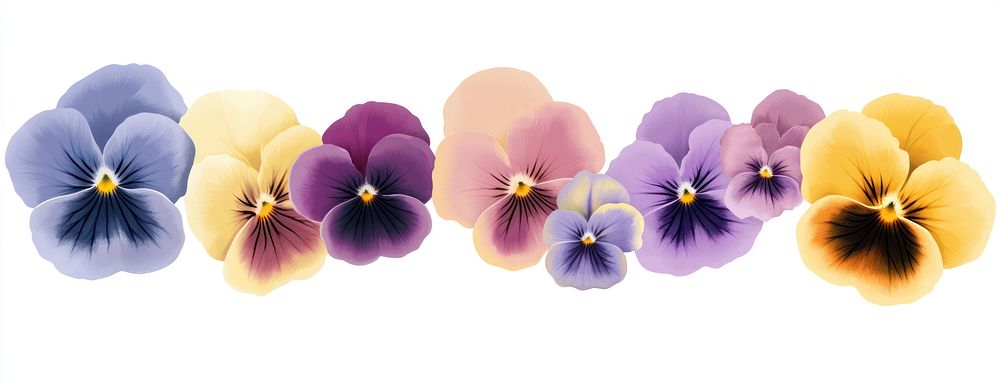 Pansy flower border pansies flowers | Free Photo Illustration - rawpixel