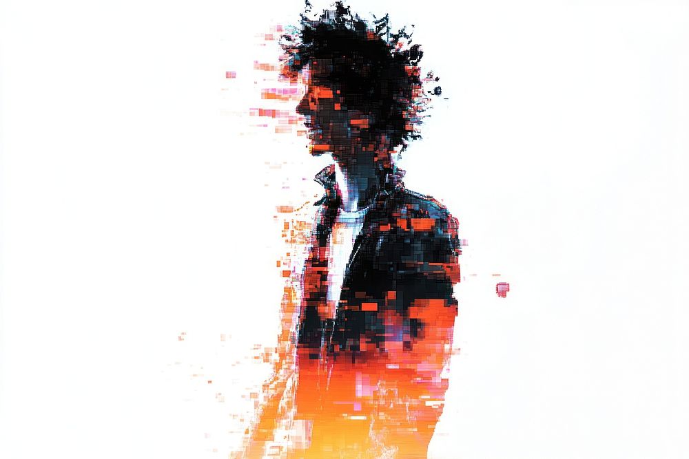 American player pixelated abstract art. | Free Photo Illustration ...