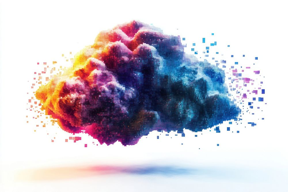 Cloud computing abstract pixels technology. | Free Photo Illustration ...