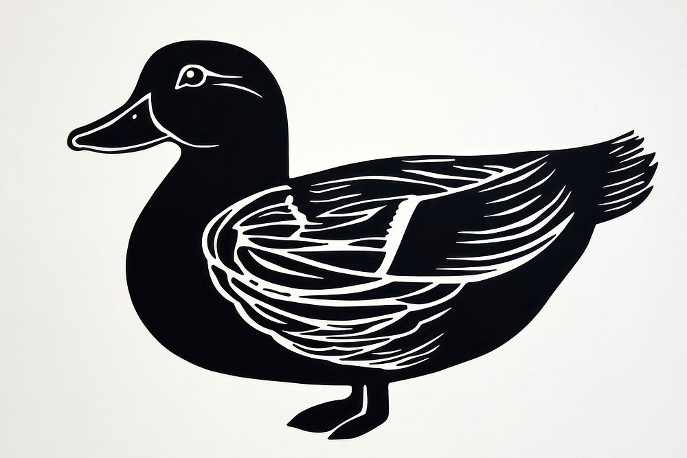 Duck wood block print bird | Free Photo Illustration - rawpixel