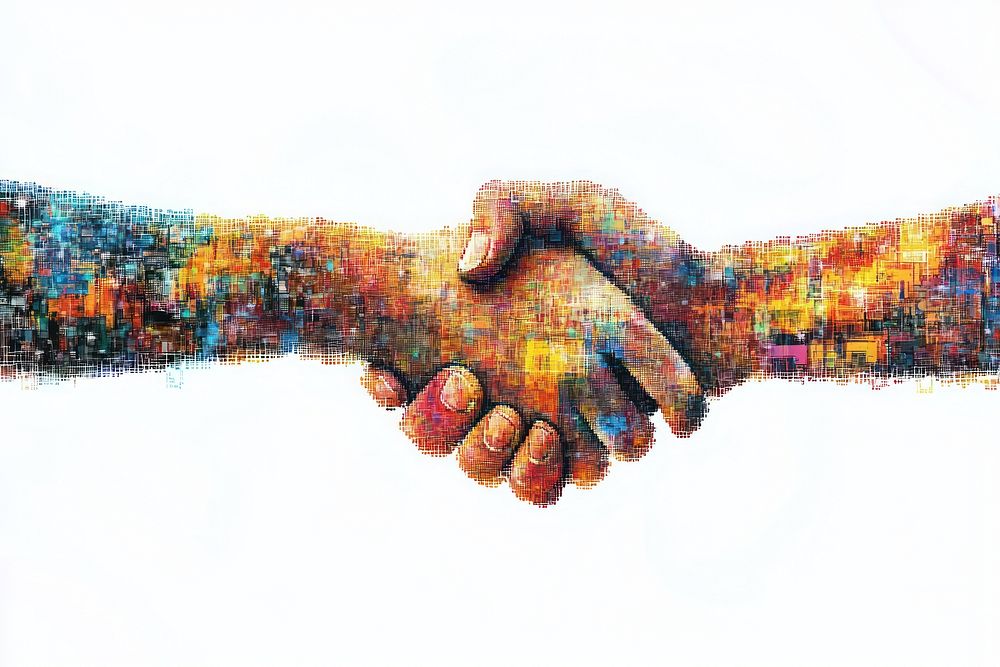 Hand shake abstract art collaboration. | Free Photo Illustration - rawpixel