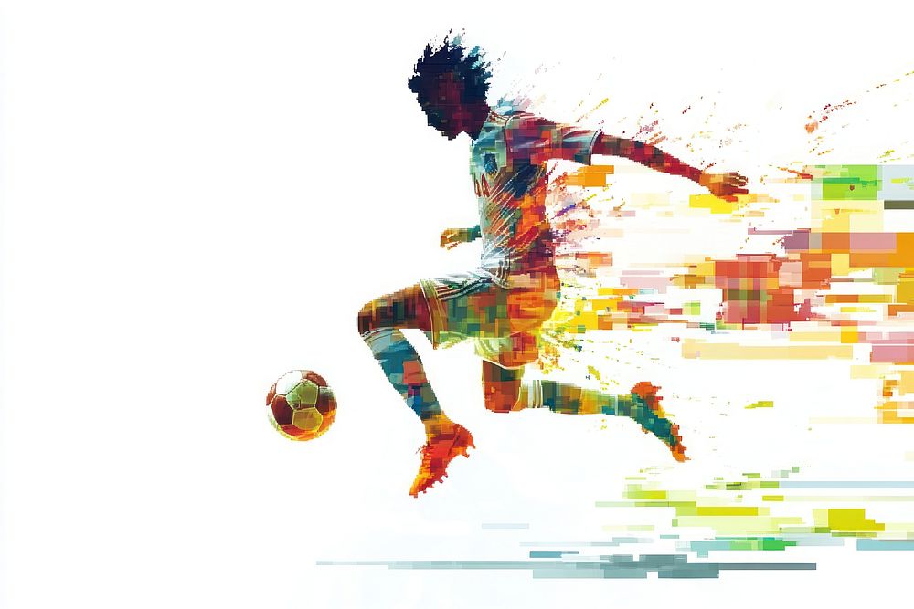 Soccer player abstract sports action. | Free Photo Illustration - rawpixel