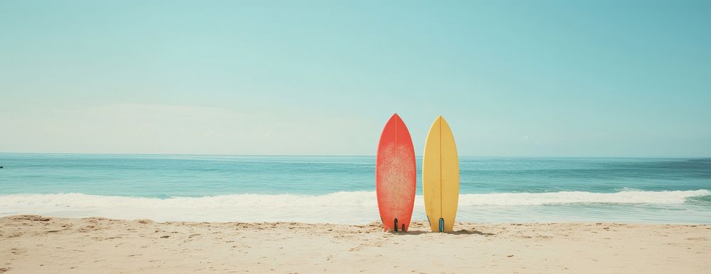 Cute surfboards beach ocean sky | Free Photo - rawpixel