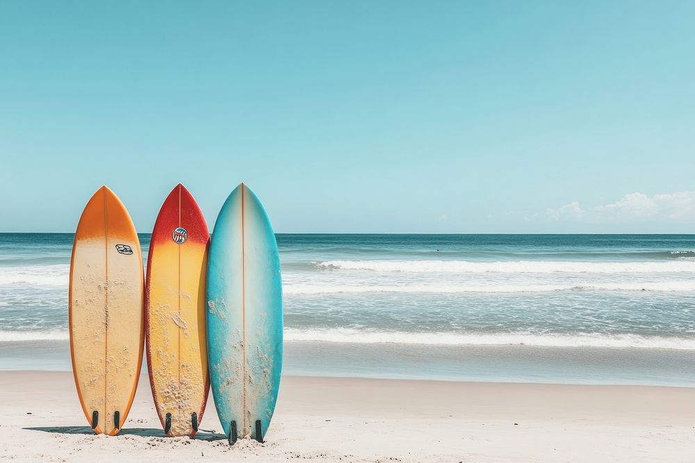 Cute surfboards beach surfing ocean | Free Photo - rawpixel