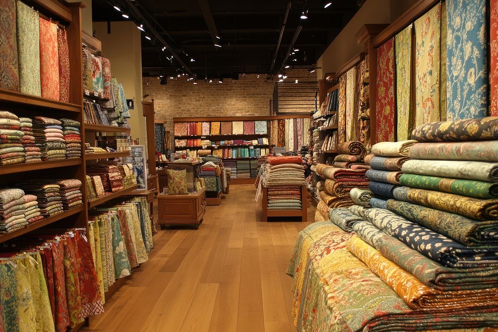 Fabric store display shop shelves | Free Photo - rawpixel