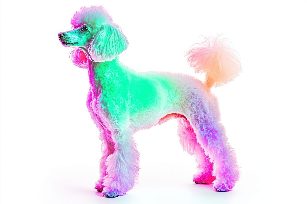 Poodle Neon rim light dog | Free Photo - rawpixel