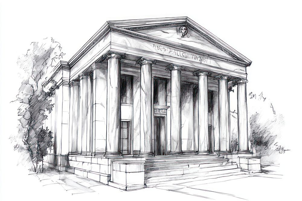 Classical Architecture drawing sketch architecture. | Free Photo ...