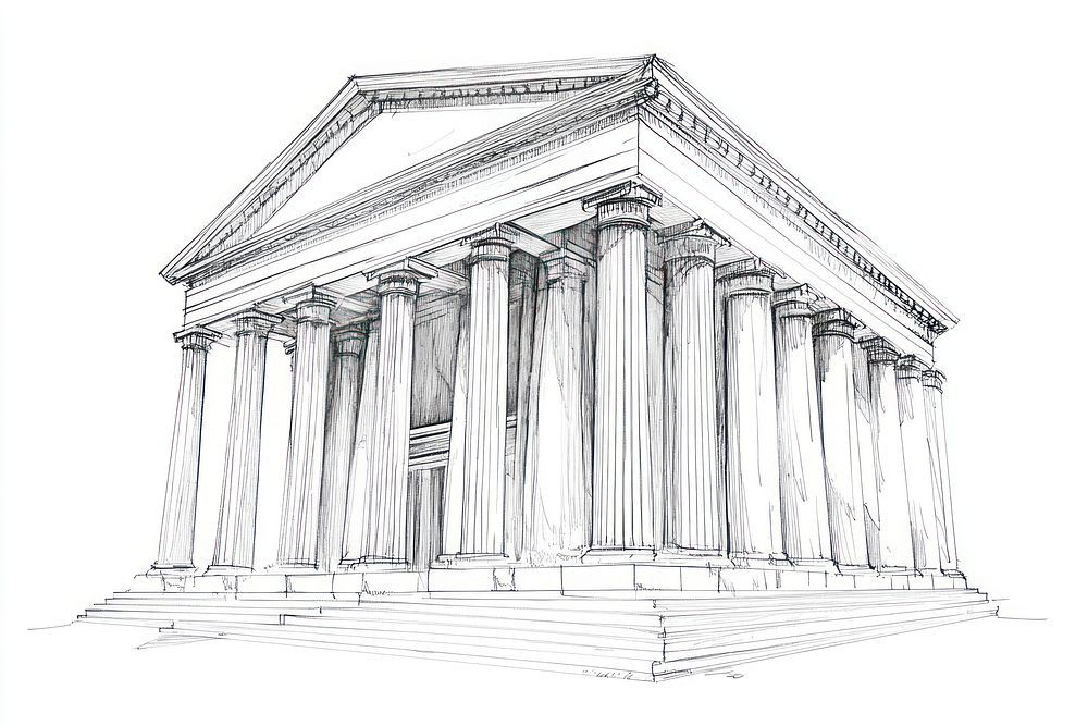 Classical Architecture drawing sketch architecture. | Free Photo ...