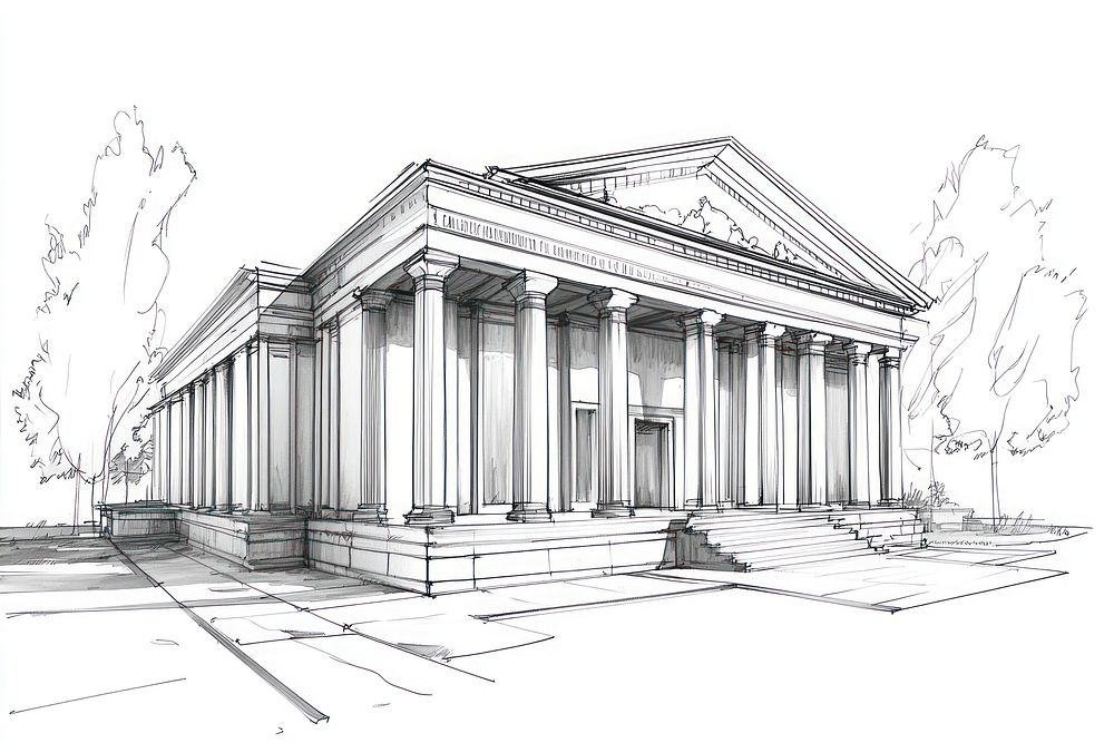 Classical Architecture drawing sketch architecture. | Free Photo ...