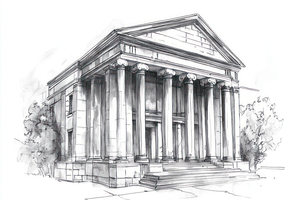 Classical Architecture drawing sketch architecture. | Free Photo ...