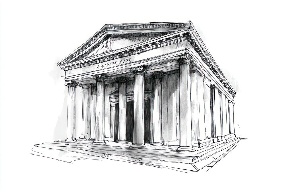 Classical Architecture drawing sketch illustration. | Free Photo ...