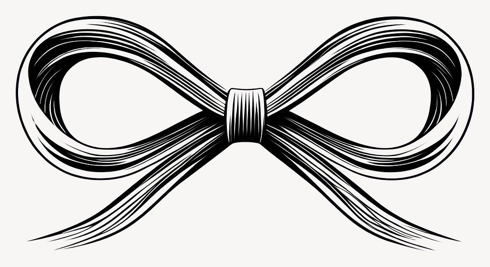 Infinity Bow illustration black white | Free Vector - rawpixel